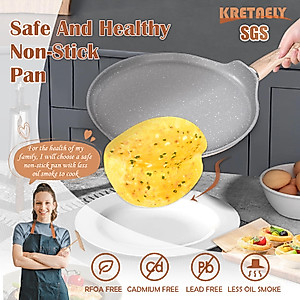 KRETAELY Crepe Pan Nonstick Crepe Maker with Spreader Dosa Pan Pancake Frying Pan with Granite Coating 10.5 inch Pancake Pan Induction Compatible PFOA Free