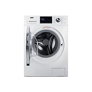 Summit Appliance LW2427 24" Wide ENERGY STAR Certified 110-120V Front-loading Washer with 15 Wash Programs, 1400 RPM, Touchscreen Display, Washing Cycle Selector Knob, Detergent Dispenser