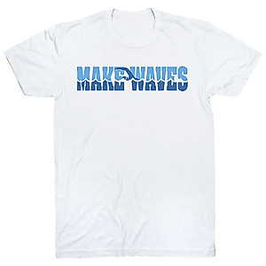 Swimming Make Waves Tee | White Short Sleeve T-Shirt | Adult Large