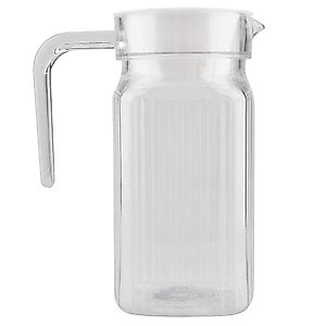 Fdit Acrylic Transparent Juice Bottle Striped Water Ice Cold Juice Jug with Lid great for Homemade Juice & Cold Tea or for Milk Bottles Reusable Drinking Bottles(500ML)