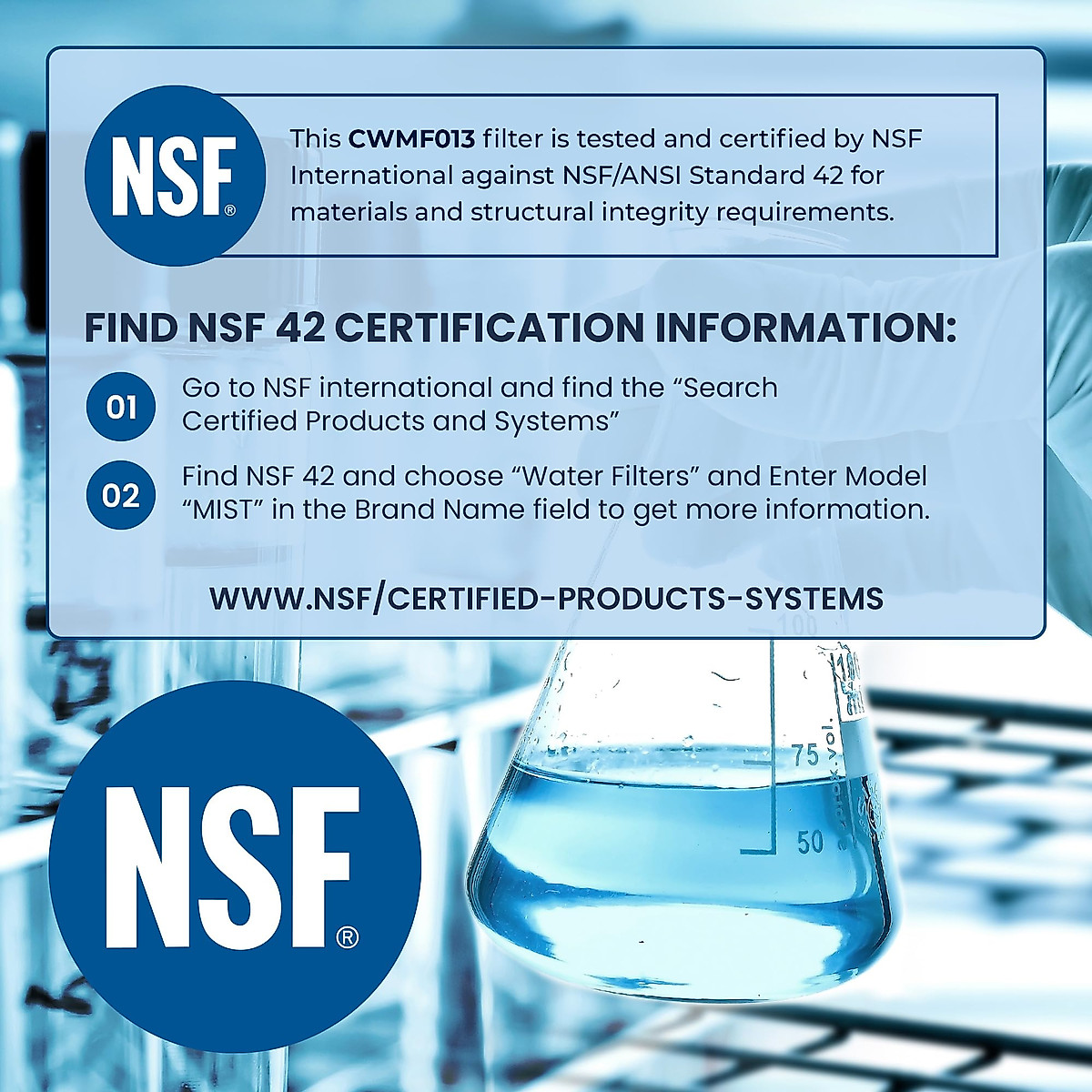 Mist WF2CB Water Filter Replacement for Frigdaire & Electrolux, Refrigerator Water Filter compatible with PureSource2, FC100, Kenmore 9916, 469916, EWF2CBPA, NGFC 2000-WF2CB Water Filter (3 pack)