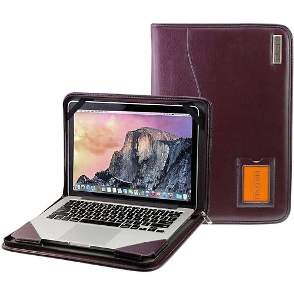 Broonel - Contour Series - Purple Heavy Duty Leather Protective Case - Compatible with Toshiba Satellite Radius 12 / Toshiba Satellite Radius 11