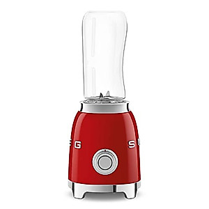SMEG 50's Retro Style Personal Blender with Backlit Knob and Two 600 ML BPA Free bottles PBF01RDUS Red