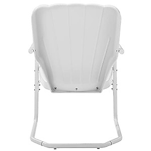 Crosley Furniture CO1031-WH Ridgeland Retro Metal Chair, White Gloss, Set of 2