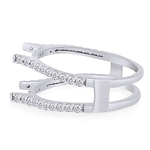 AFFY 1/2 Ct. Cathedral Ring Enhancer in 14K Gold Over Sterling Silver with Cubic Zirconia 0.5 Cttw Ring Size-8