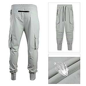 Surenow Mens Running Jogger Pants Workout Athletic Sweatpants Lightweight Thin Quick Dry Tapered Hiking Pants Sports Pants