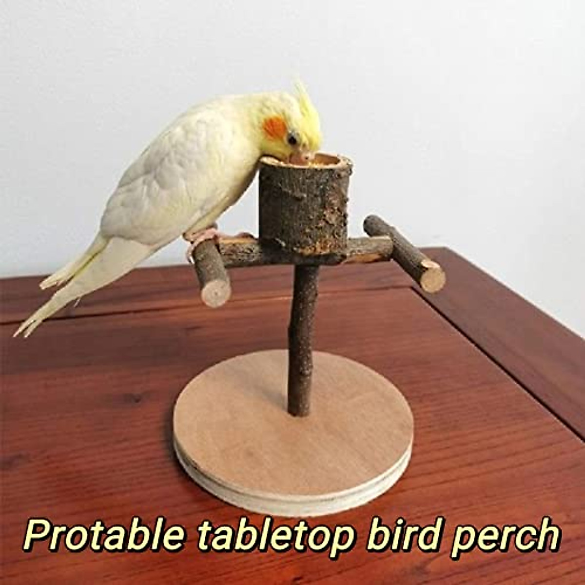 XLpeixin Bird Playground Parrot Playstand Birds Play Stand Wood Exercise Perch Gym Stand Hanging Swing Toys for Small Medium Parakeets Canaries Cockatiels Lovebirds and More…