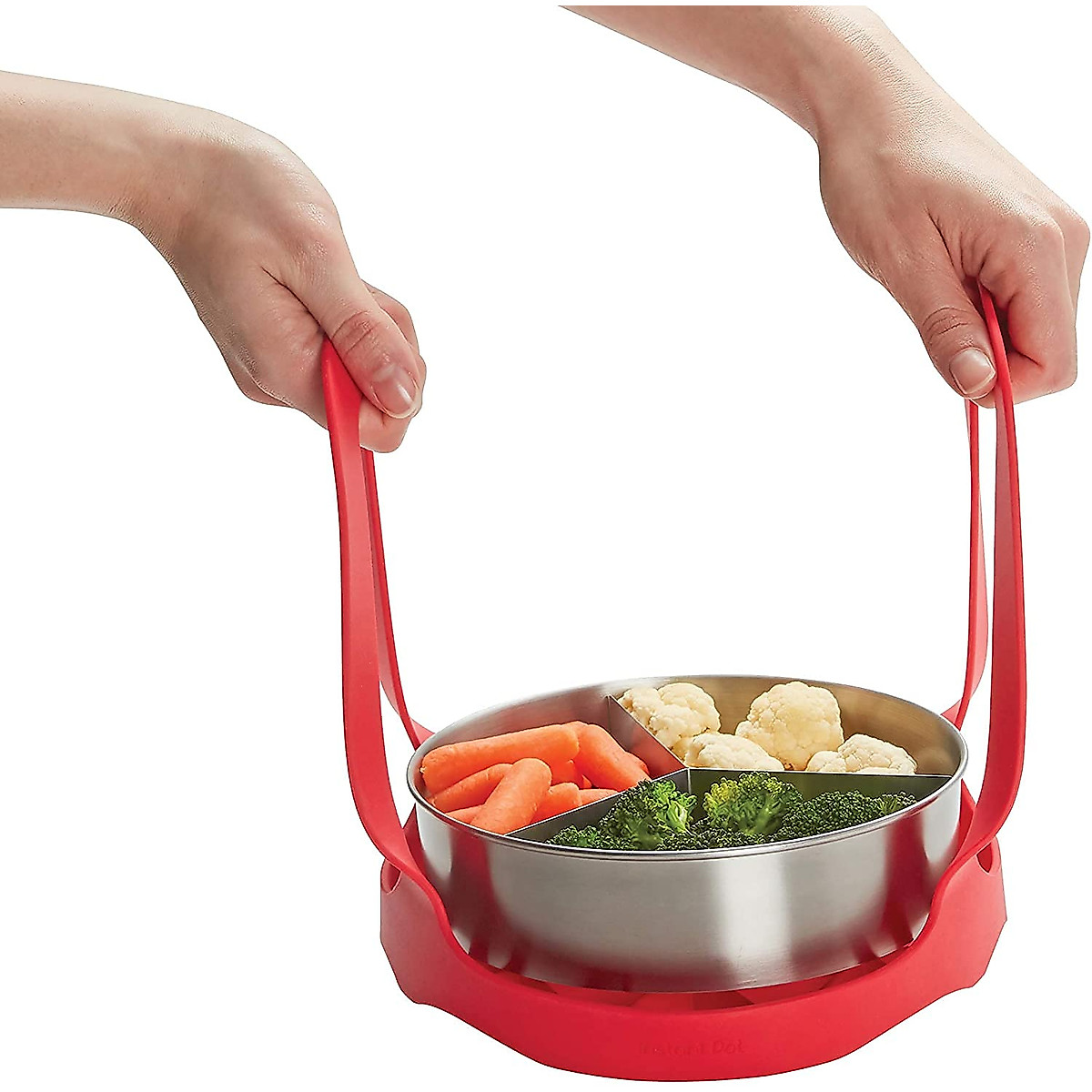 Instant Pot Official Silicone Bakeware Sling - Multi-Use, Heat-Resistant, BPA-Free, Compatible with 6-Quart and 8-Quart Cookers, Red - Ideal for Lifting, Roasting, and Healthier Cooking