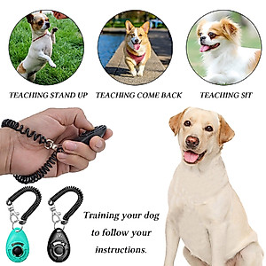 STMK Dog Treat Pouch Dog Clicker Training Kit, Dog Training Treat Pouch Dog Clicker for Training, 3 Ways to Wear Easily Carries Treat Pouches for Pet Training (Grey)
