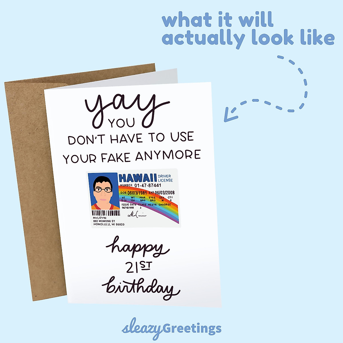 Sleazy Greetings 21st Birthday Card For Her | 21st Funny College Birthday Card | 21 Bday Card For Best Friend