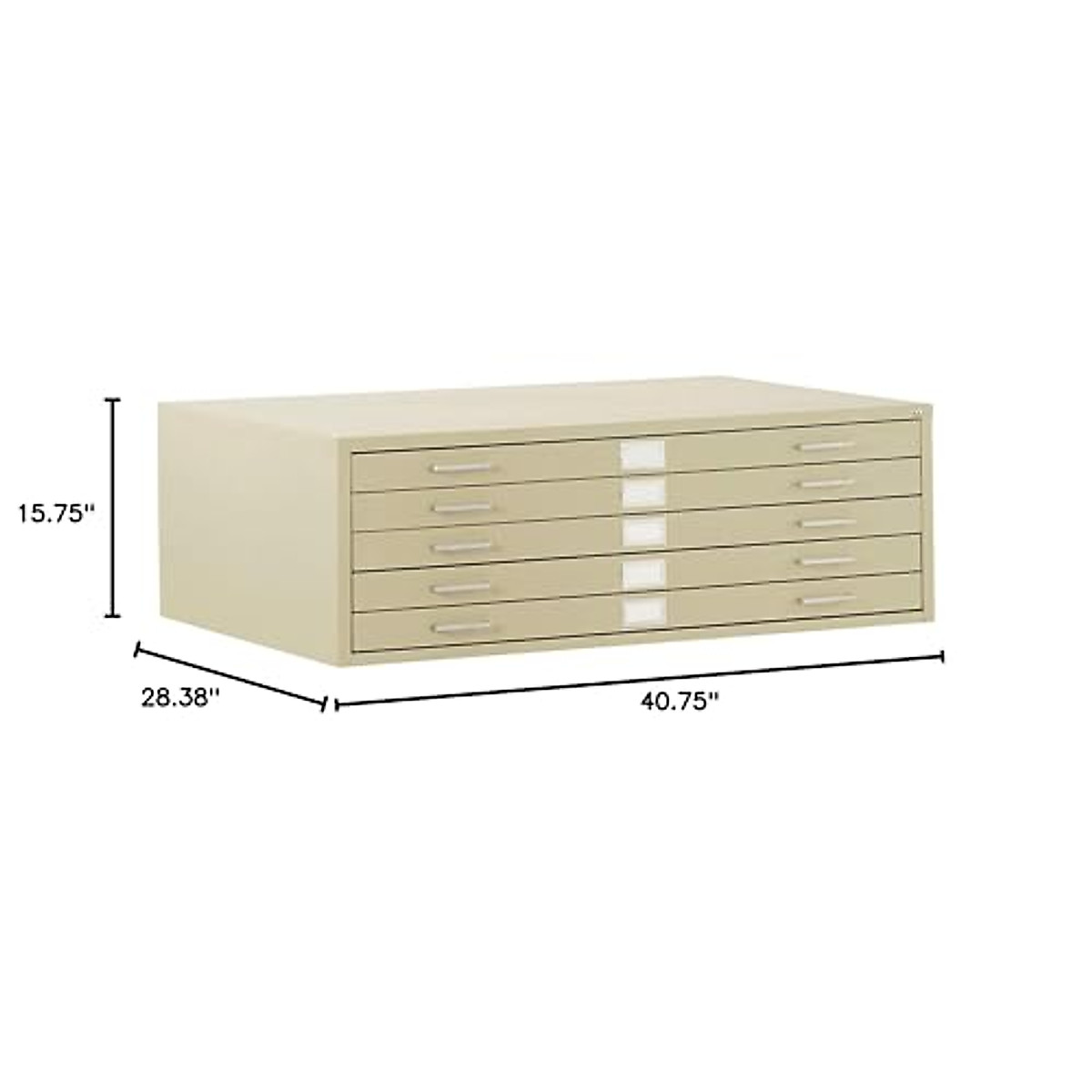 Sandusky Lee 5-Drawer Flat File Cabinet - Putty, 40 3/4in.W x 16 1/8in.H x 28 3/8in.D, Model Number 244876-PU
