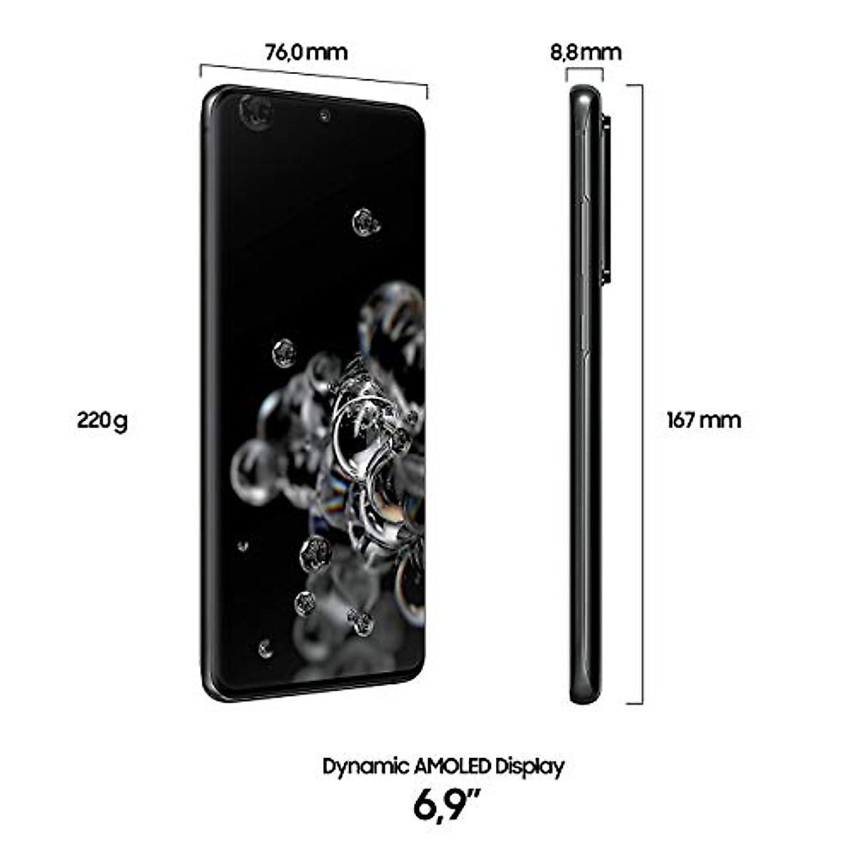 Samsung S20 Ultra 5G Factory Unlocked SM-G988U1 Cosmic Black 128GB - US Warranty (Renewed)