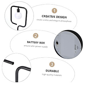 DOITOOL Sturdy Iron Base Led Desk Lamp Battery-Powered Table Lamp for Bedroom Study Decorative