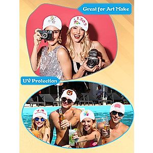 SGBETTER 40 Pcs White Baseball Hats DIY Painting Baseball Caps Adjustable Plain Blank Cap for Adult Kids Outdoor Sports Running Camp