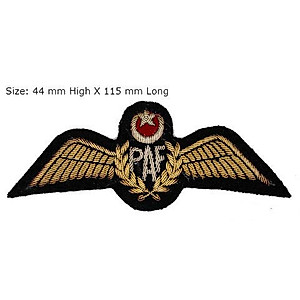 PAKISTAN AIR FORCE PILOT GOLD BULLION WIRE WING EXCELLENT QUALITY CP BRAND