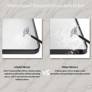 LOAAO 28X36 Inch Black Metal Framed Bathroom Mirror for Wall, Matte Black Bathroom Vanity Mirror Farmhouse, Anti-Rust, Tempered Glass, Hangs Horizontally or Vertically