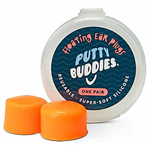 PUTTY BUDDIES Floating Earplugs 10-Pair Pack - Soft Silicone Ear Plugs for Swimming & Bathing - Invented by Physician - Keep Water Out - Premium Swimming Earplugs - Doctor Recommended (Assorted)