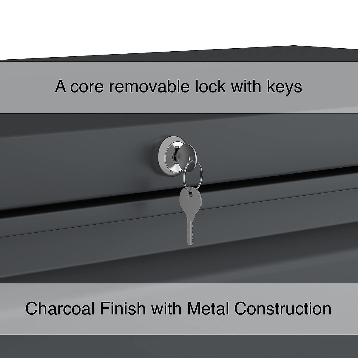 Lorell 2-Drawer Lateral File, 42 by 18-5/8 by 28-1/8-Inch, Charcoal