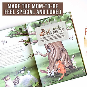 25 Books For Baby Shower Request Cards - Woodland Baby Shower Invitation Inserts, Book Request Baby Shower Guest Book Alternative, Bring A Book Instead Of A Card, Baby Shower Book Request