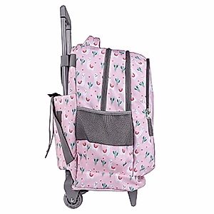 seastig Rolling Backpack for Kids Wheeled Backpack 18in Double Handle Backpack with Wheels