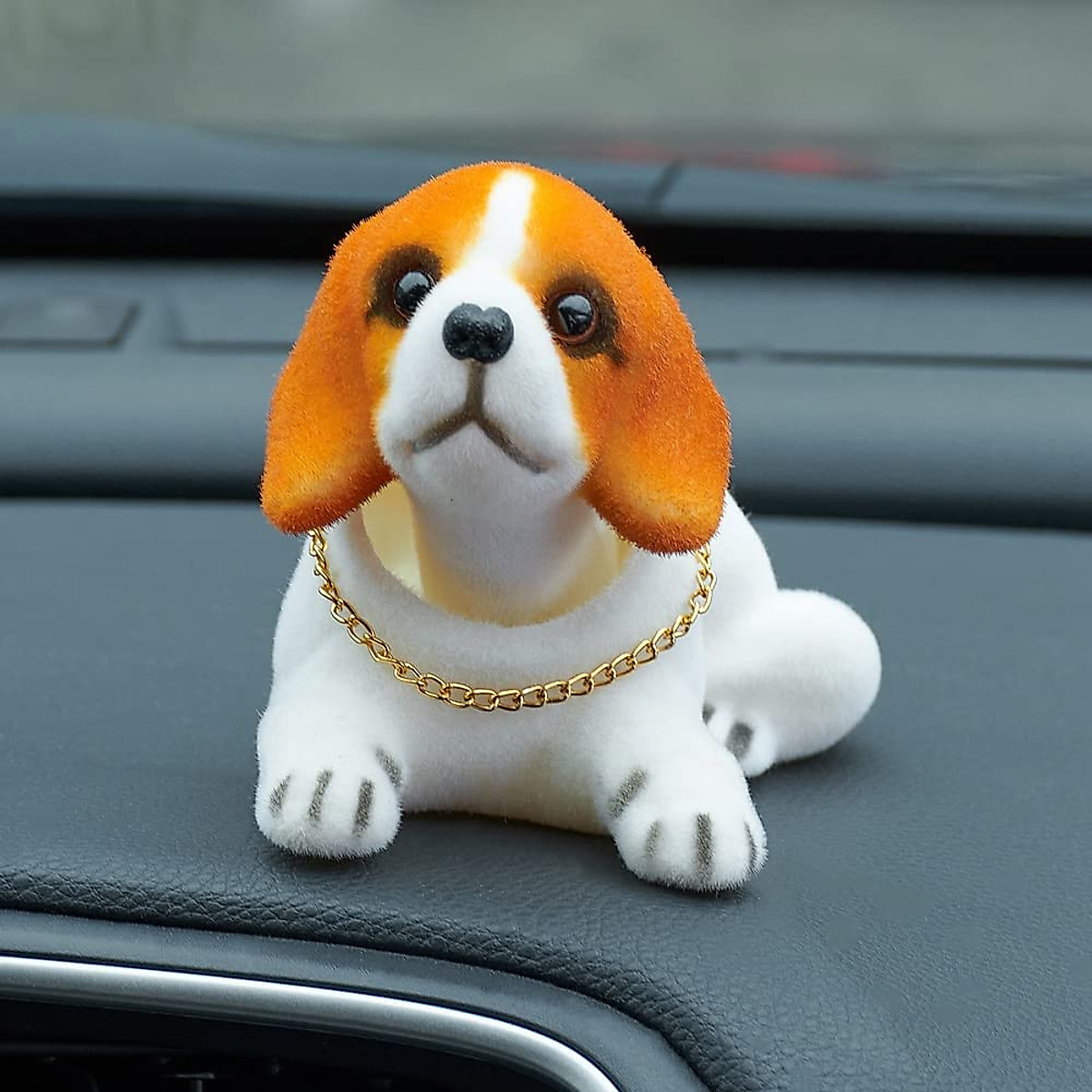 ATMOMO Shaking Head Lucky Dog Bobbing Heads Car Dash Puppy for Car Vehicle Decoration, Beagle (16x9x11cm)