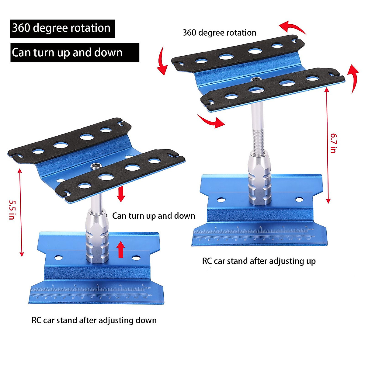 RC Car Repair Work Stand 532 PCS RC Repair Tool Screws Set Kit 360 Degree Rotation RC Repair Station Screwdrivers Screws Pallet Kit for 1/8 1/10 1/12 1/16 1/18 RC Crawler Truck Buggy Tool Set