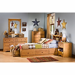 South Shore Little Treasures Bookcase Headboard Country Pine, Coastal