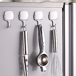 LEAQU 2Pcs Magnetic Hook, Nail-Free Strong Load-Bearing Wall Hooks,No Trace Microwave Oven Refridgerator Hanging Hooks,Rack for Home Round