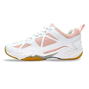 Heavzen Pro Pickleball Shoes Women (us_Footwear_Size_System, Adult, Women, Numeric, Medium, Numeric_8_Point_5) White and Pink