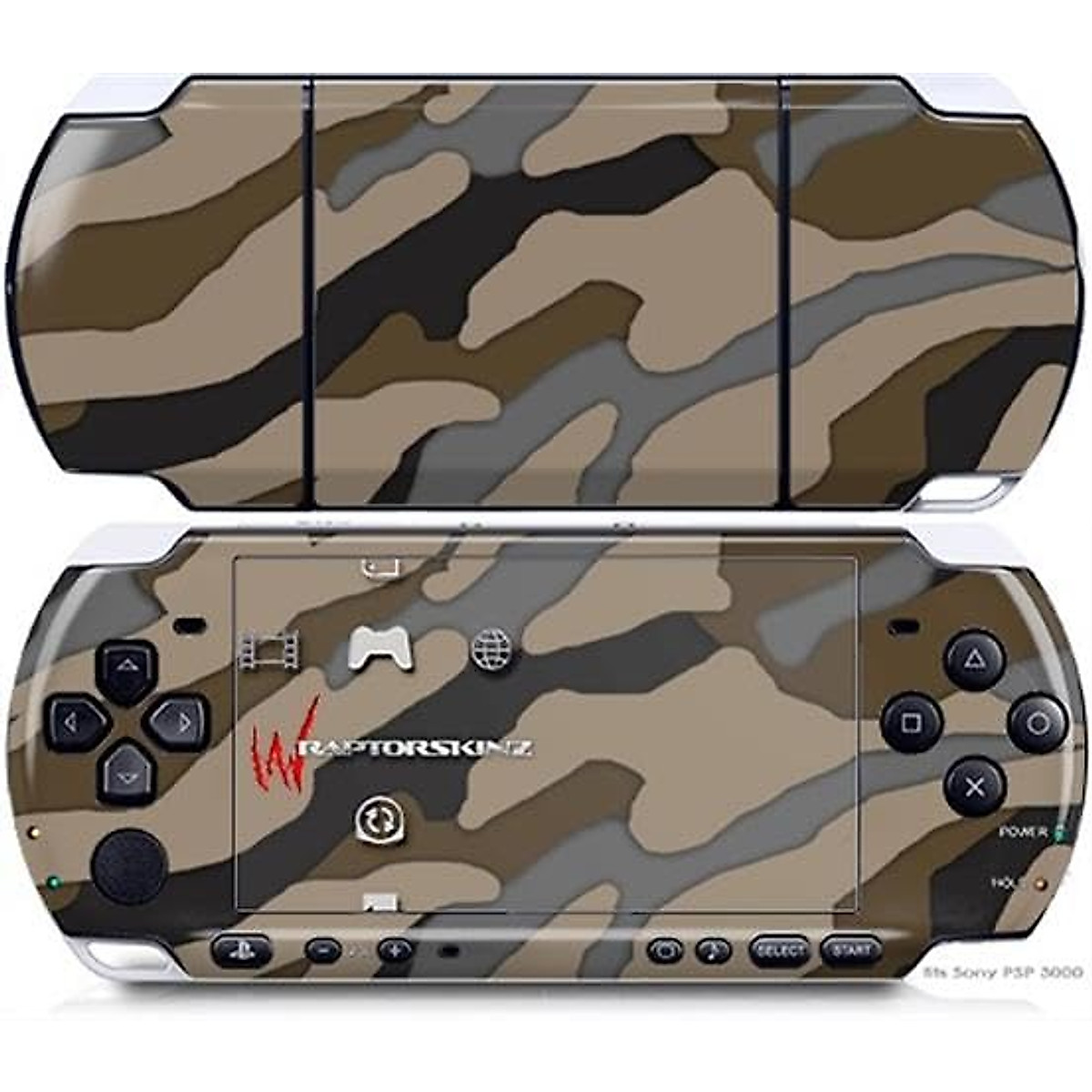 WraptorSkinz Decal Style Vinyl Skin Wrap - Camouflage Brown - compatible with Sony PSP 3000