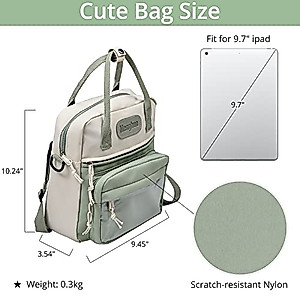 AoMoon Kawaii Backpack Japanese Cute School Bag Ita Bag JK Uniform Bag Aesthetic Backpack with Pin and Cute Accessories for Girls (S-Green)