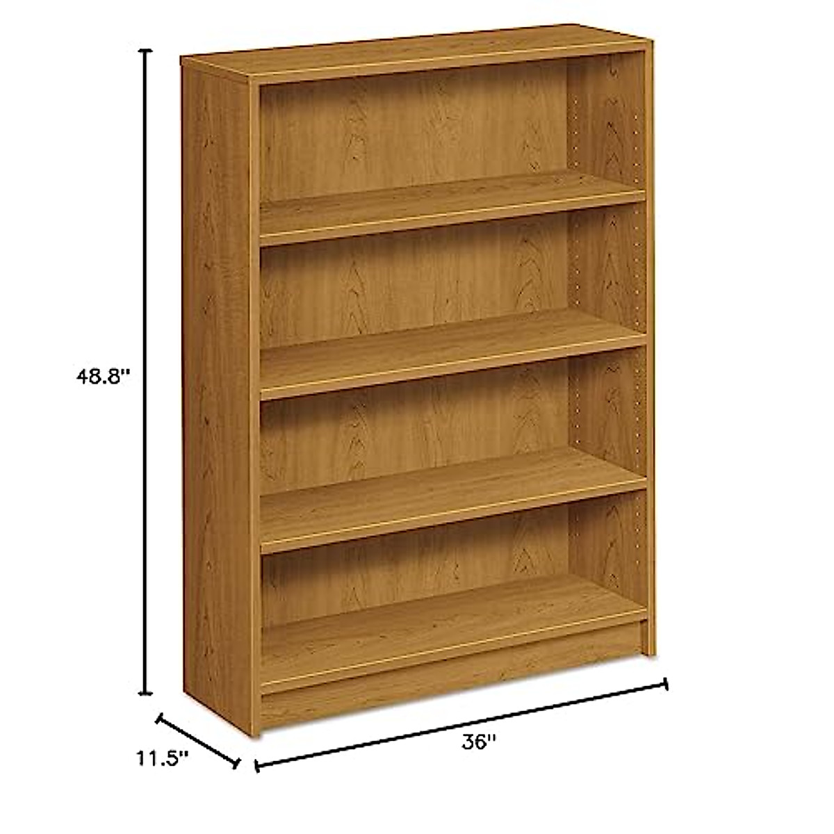 HON 1874C 1870 Series Bookcase, Four Shelf, 36w x 11 1/2d x 48 3/4h, Harvest