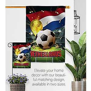 Ornament Collection World Cup Netherlands Garden Set Wood Sports Soccer Game Goal Ball Football Entertainment Activity Physical House Decoration Banner Small Yard Gift Double-Sided, Flag + Wall Dowel