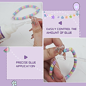 Bracelet String Professional Elastic String Kont Fixing Drip, Clear Bracelet Glue, Keep Stretchy Bracelet String Stay Perfectly Tied for Clay Beads Bracelets, Jewelry Making Supplies (30g*2)