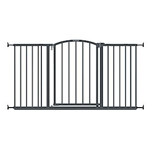 Summer Extra Wide Decor Safety Baby Gate, Gray – 27” Tall, Fits Openings of 28” to 51.5” Wide, 20” Wide Door Opening, Baby and Pet Gate for Extra Wide Doorways