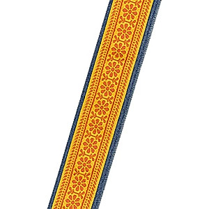 Fender George Harrison Dark Horse Floral Guitar Strap, 2in,Orange