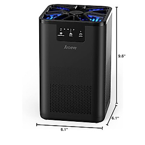 AROEVE Air Purifiers for Bedroom Air Purifier With Aromatherapy Function For Pet Smoke Pollen Dander Hair Smell 20dB Air Cleaner For Bedroom Office Living Room, MK06- Black(Available for California)
