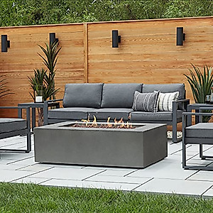 Real Flame Baltic Rectangle Natural Gas Fire Table, Glacier Gray