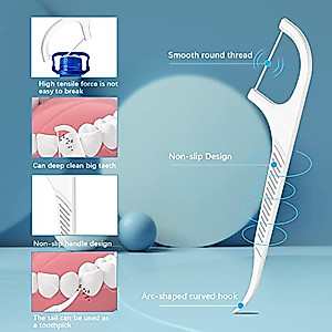 ADENSYANG Floss Picks - Travel Floss - Floss Picks for Teeth 600 Count Super Strong Floss - Good Elasticity, Clean Teeth Without Breaking, No Fragrance Smell, Floss Carry, On Travel 6 Bags