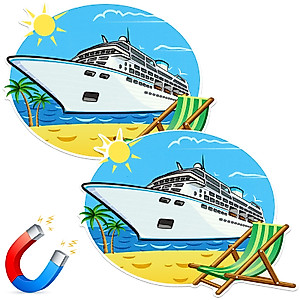 LEIFIDE 2 Pcs Cruise Door Decorations Funny Cruise Door Magnets Magnetic Cruise Accessories Vacation Carnival Cruise Ship Magnet Door Sign Birthday Magnets for Ship Party Refrigerator Car Cabin