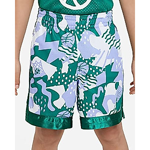Nike Big Boys' Dri-FIT Elite Basketball Shorts (Large, Light Thistle/Malachite/White)