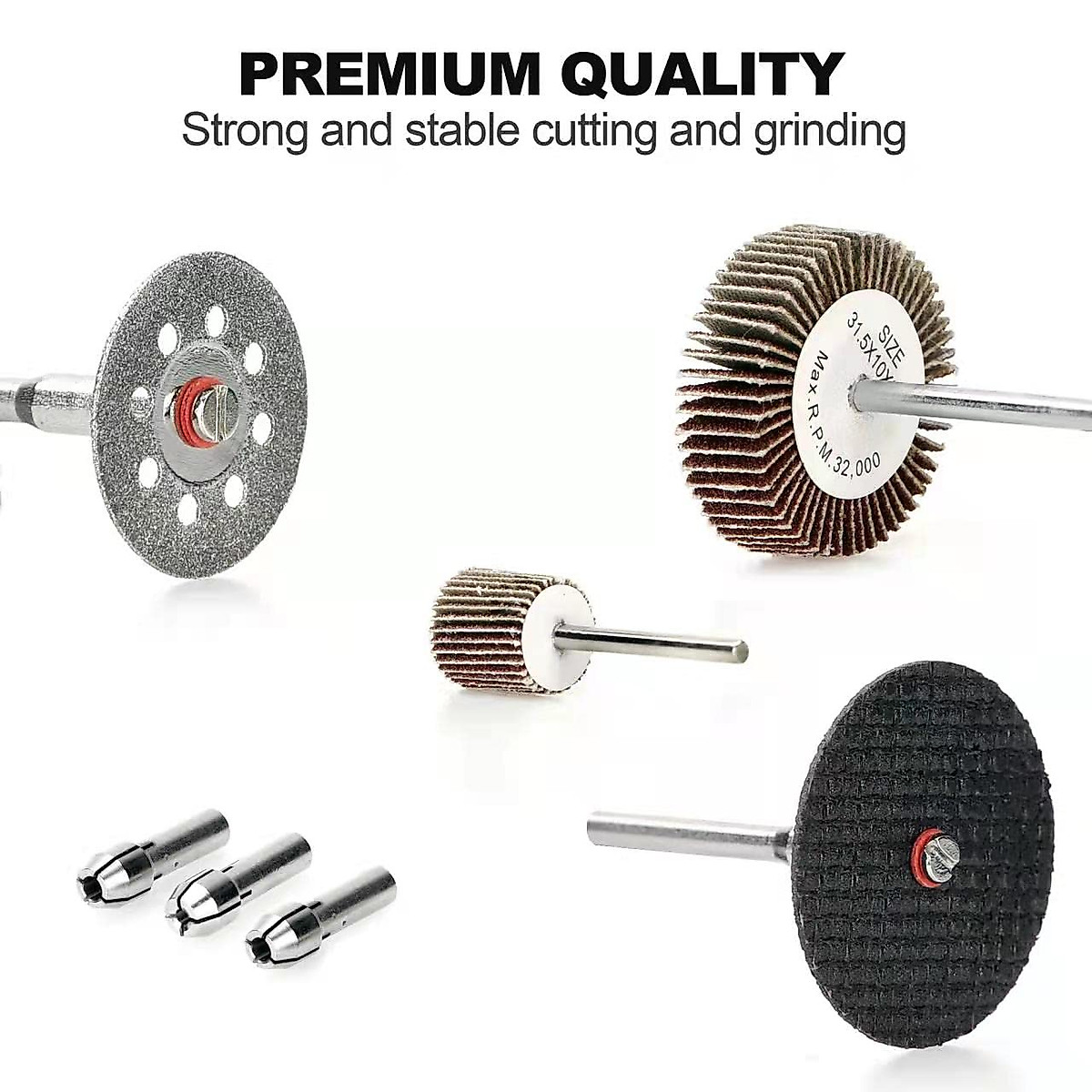 POPULO 305-Piece Rotary Tool Accessories Kit, 1/8-inch Diameter Shanks, Universal Fitment for Easy Cutting, Grinding, Sanding, Sharpening, Carving and Polishing, Storage Case.…