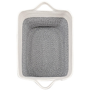 Laughbird Tall Storage Bins Rectangle Basket Cotton Extra Large Toy Storage Hamper Rectangular with Handles,Decorative Blanket Laundry Basket for Living room,Dog Baskets Large Basket for Toys 2 pack