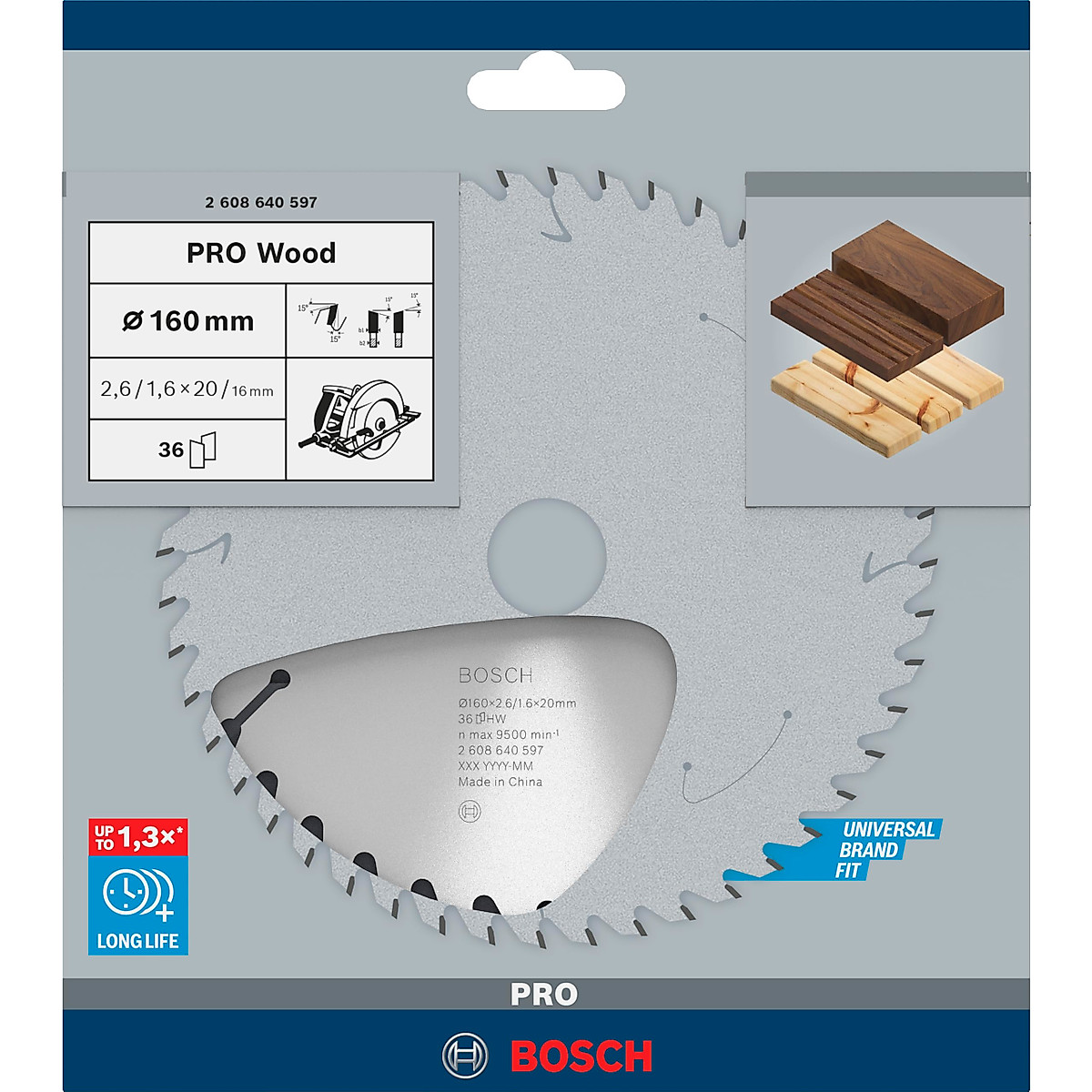 Bosch 2608640597 Circular Saw Blade"Top Precision" Opwoh 6.3inx20mm 36T