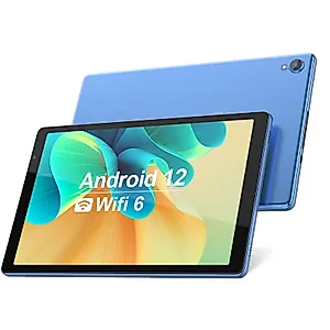 BAKEN Android 12 Tablet 10 inch Tablets, 2GB RAM 32GB ROM, Quad-Core Tablets, IPS HD Touch Screen and Dual Speaker, 2.4G Wi-Fi Tablets, 256GB SD Card Expand, 6000mAh Long Battery Life（Blue）