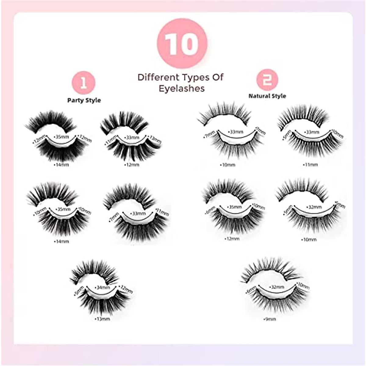 Upgraded 3D 5D Magnetic Eyelashes with Eyeliner Kit, 10 Pairs Natural Look 5 Magnets Eyelashes with Tweezer,Waterproof Liquid Eye Liner,Softer Reusable False Lashes Ultra Strong Hold and No Glue