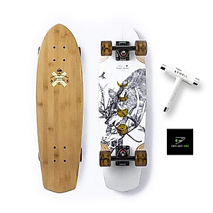 Arbor Pilsner Bamboo Collective Series Cruiser Skateboard Bundled with Swell Skate Tool + Crate White Shark Sticker…
