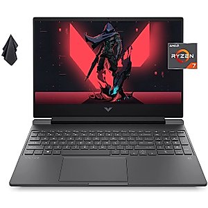 HP Victus Gaming Laptop, AMD Ryzen 7 5800H Processor, GeForce RTX 3050 Ti, 15.6" FHD 144Hz IPS Display, Webcam, WiFi 6, HDMI, Bluetooth, Enlarged Touchpad, Windows 11, Silver (64GB RAM | 1TB SSD)