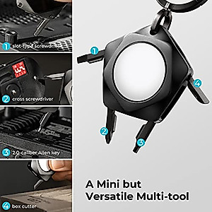 PITAKA AirTag Holder with Key Ring, Easy Carrying AirTag KeyChain with Compact Multi Tools, [PitaTag for Multi-tool] Stainless Steel & Silicone Made