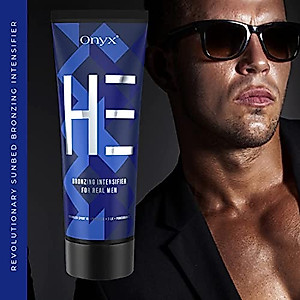 Onyx HE Tanning Bed Lotion for Men - Indoor Tanning Lotion Accelerator & Bronzer, Quick & Dark Tan, Men's Tanning Lotion with Skin Firming, Muscle Bronzing Complex & Moisturizing Formula